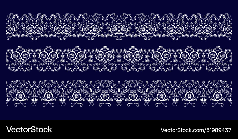 Embroidery flower pattern Royalty Free Vector Image