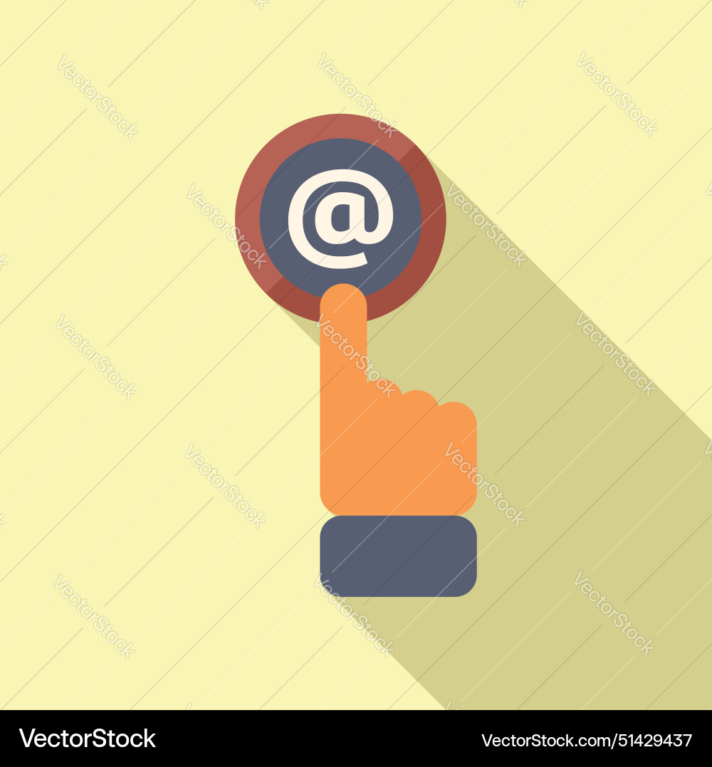 Hand touching email icon button Royalty Free Vector Image