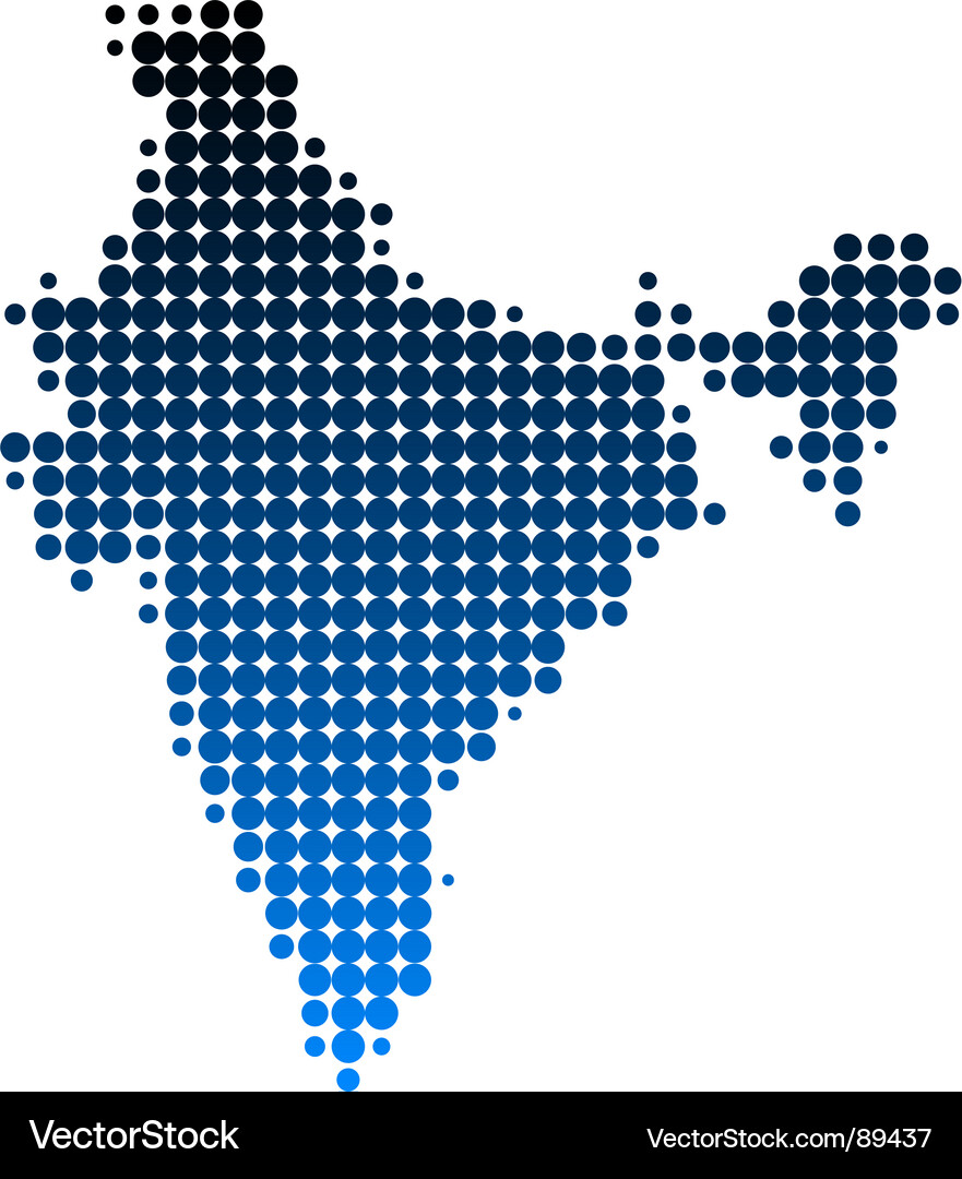 India Dotted Map (89437) – Royalty-Free Vector | VectorStock