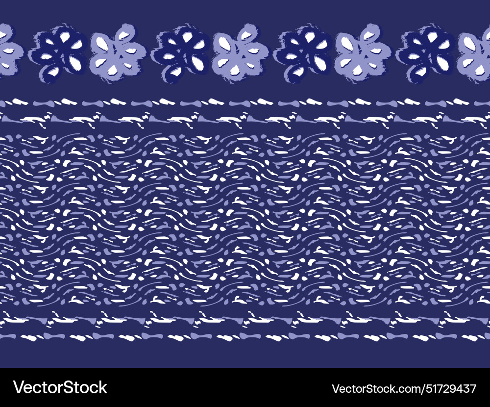 Indigo blue stitch effect abstract seamless Vector Image