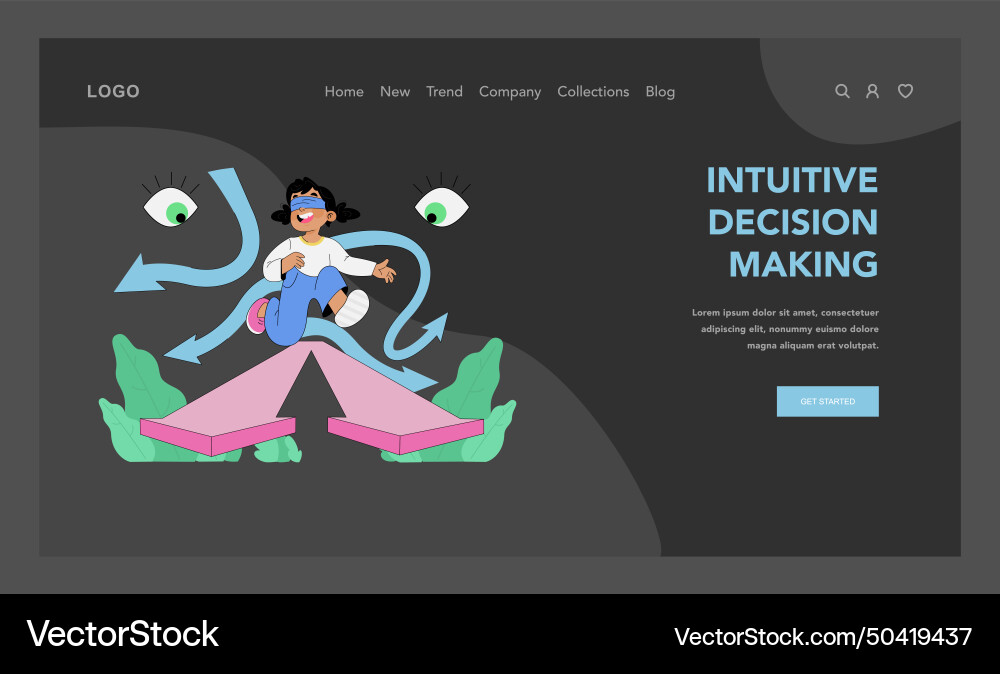 Intuitive decision making concept flat Royalty Free Vector