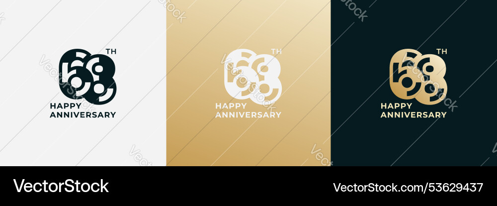 Logo 68th 68 years happy anniversary creative Vector Image