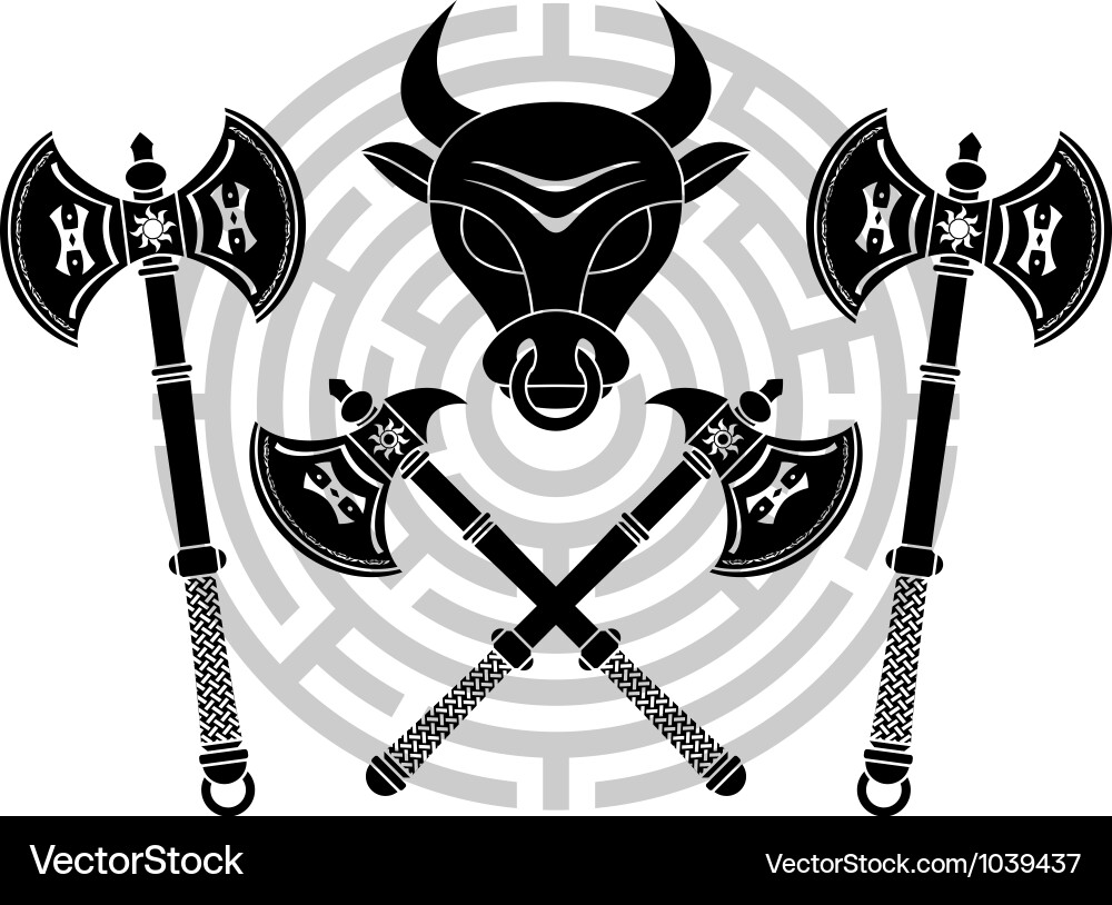 Minotaur stencil Royalty Free Vector Image - VectorStock