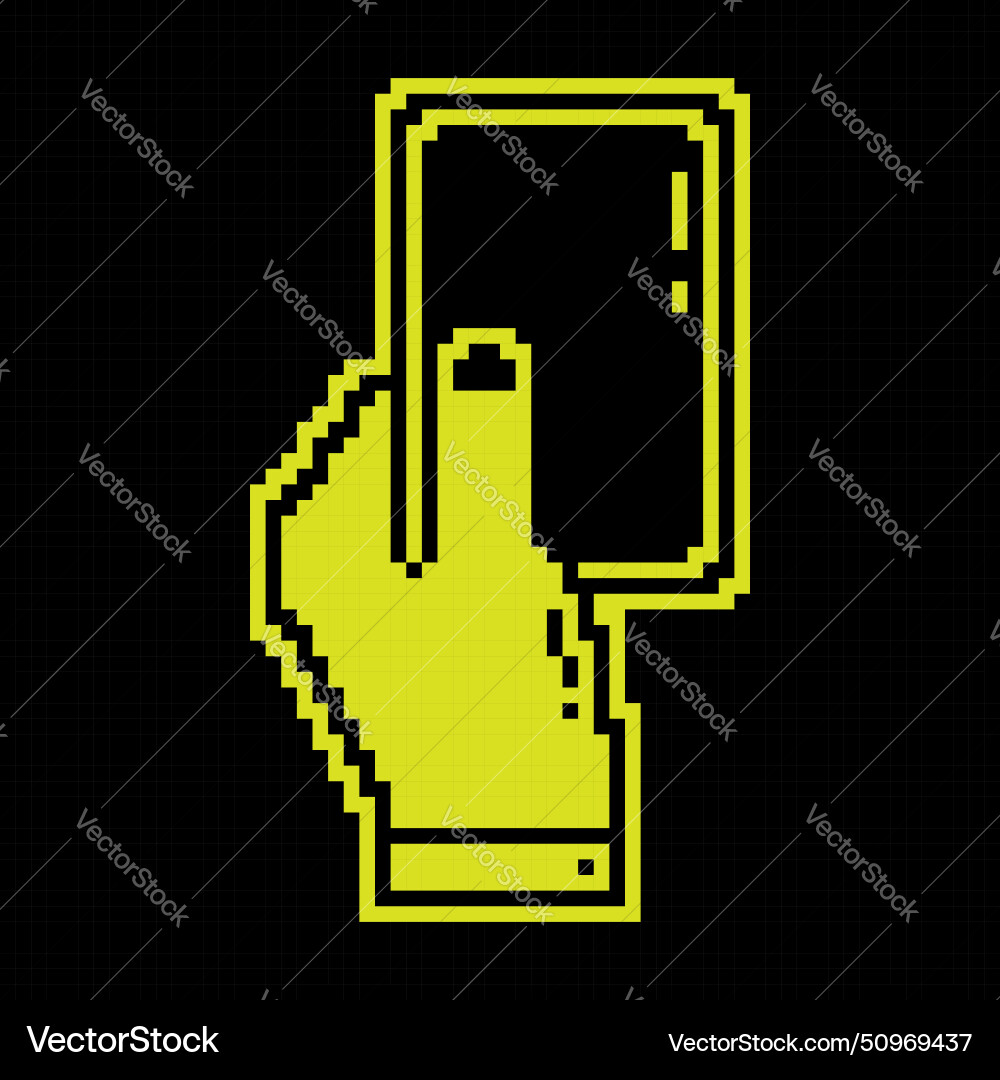 Pixel silhouette icon sports match referee hand Vector Image