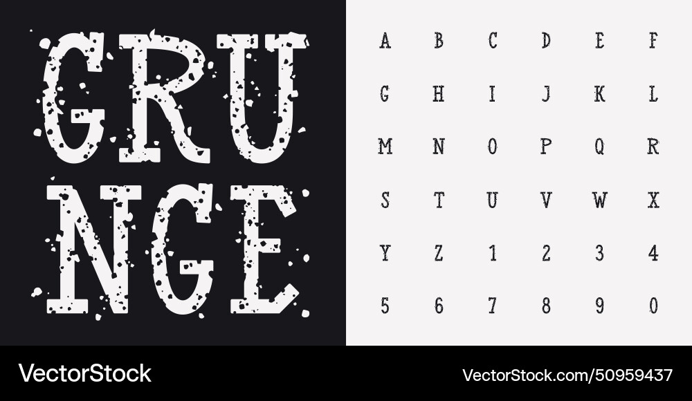 Rough Grunge Stamp Font Royalty Free Vector Image