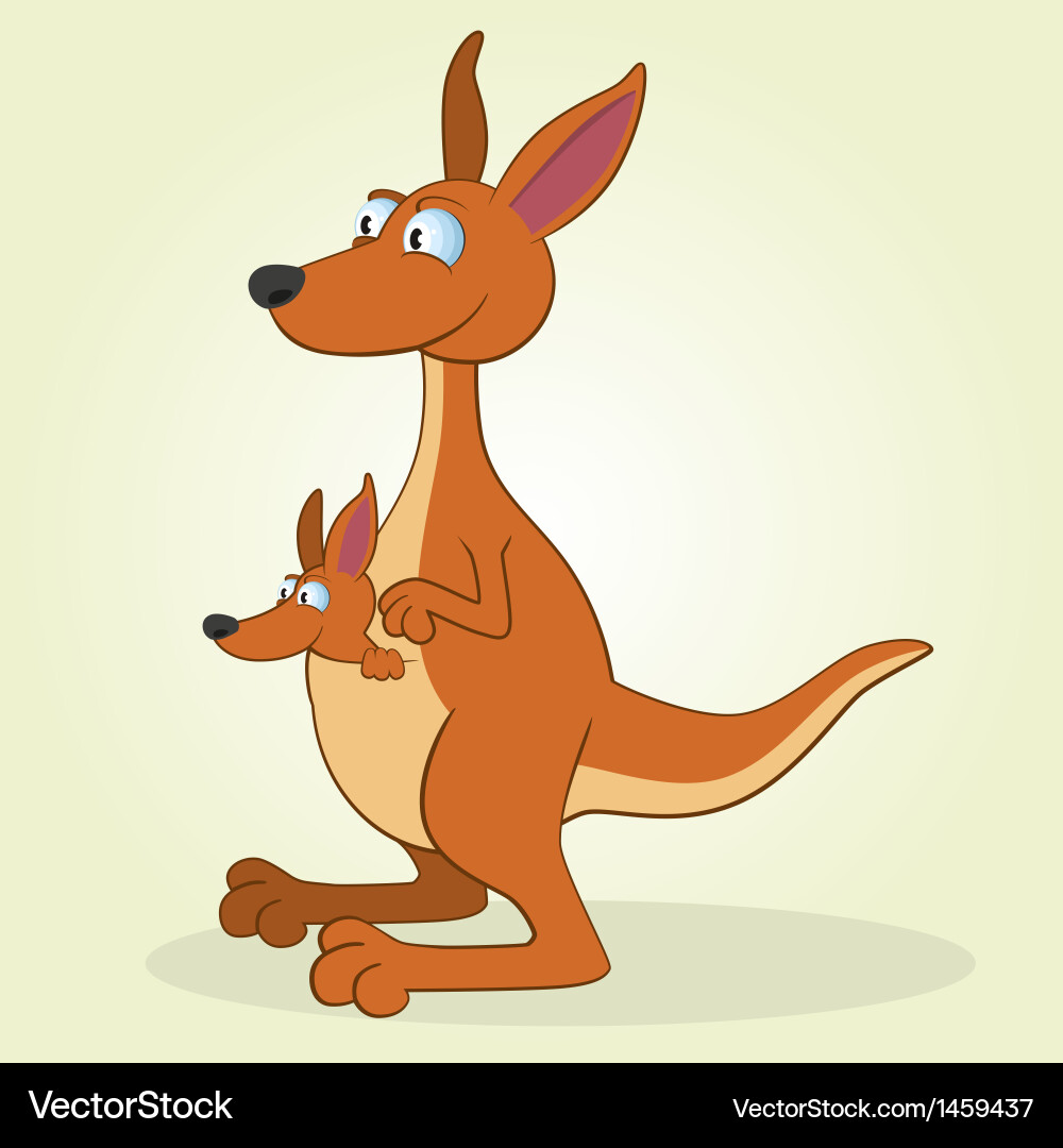 Smiling Kangaroo Cartoon Royalty Free Vector Image