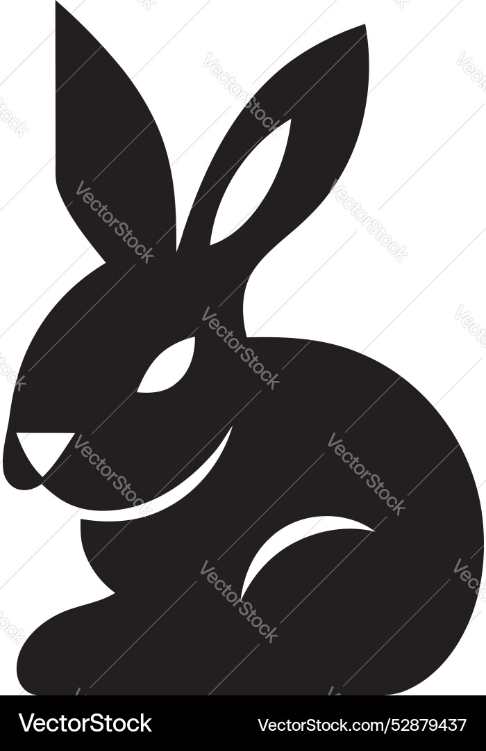 Stylish black hare icon graceful bunny badge Vector Image