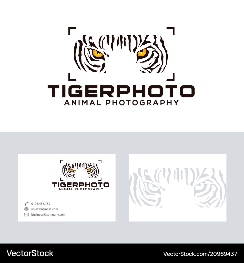 Tiger photo logo design Royalty Free Vector Image