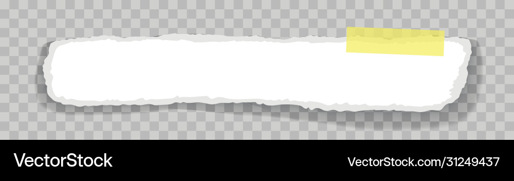 Torn paper sheet with adhesive tape realistic Vector Image