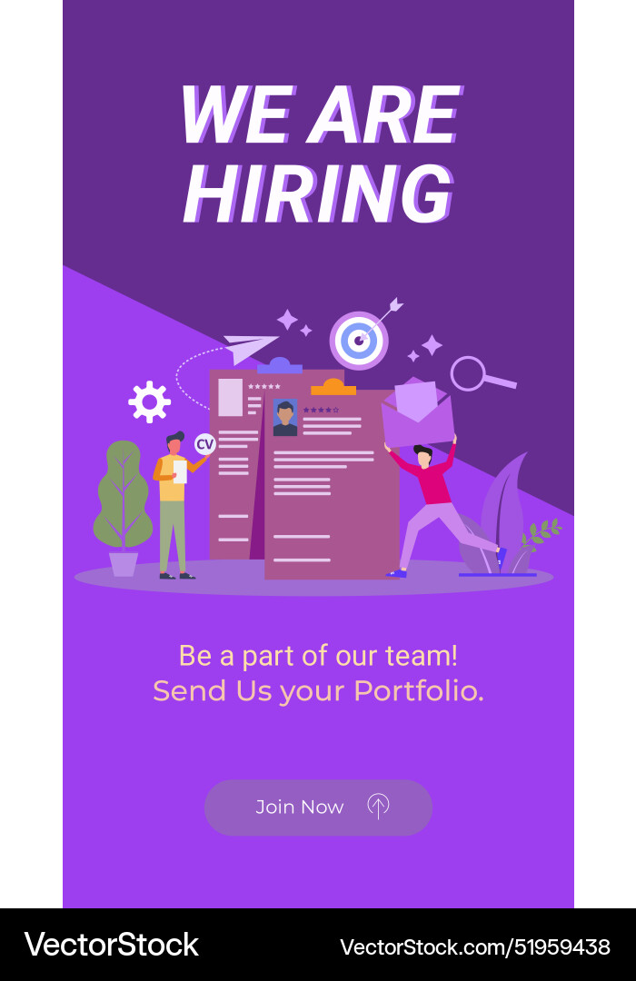 Announcement we are hiring Royalty Free Vector Image