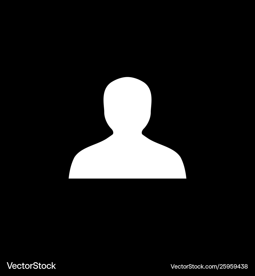 Avatar flat icon on black background style Vector Image