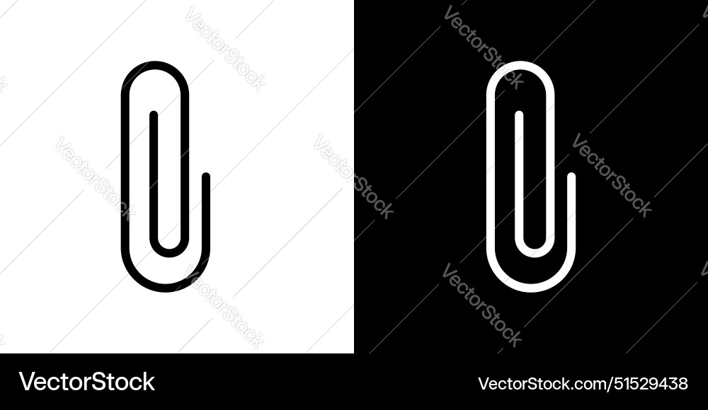 Clip icon set attach file or document paper Vector Image