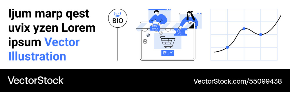 E-commerce concept with online shopping bio tag Vector Image