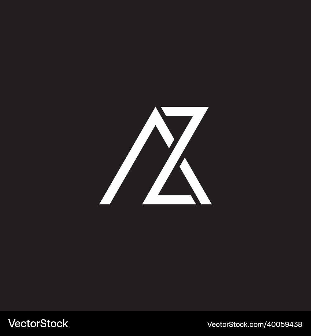 Letter az simple overlapping line geometric logo Vector Image