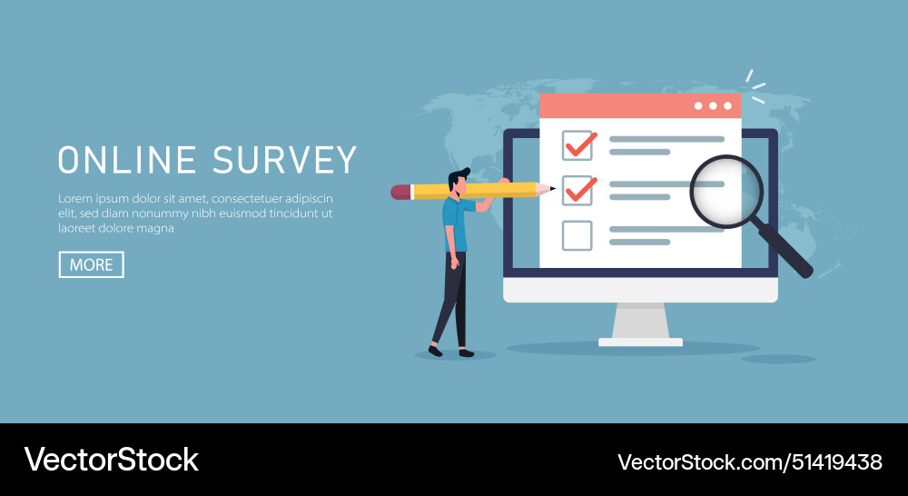 Online survey concept for questionnaire Royalty Free Vector