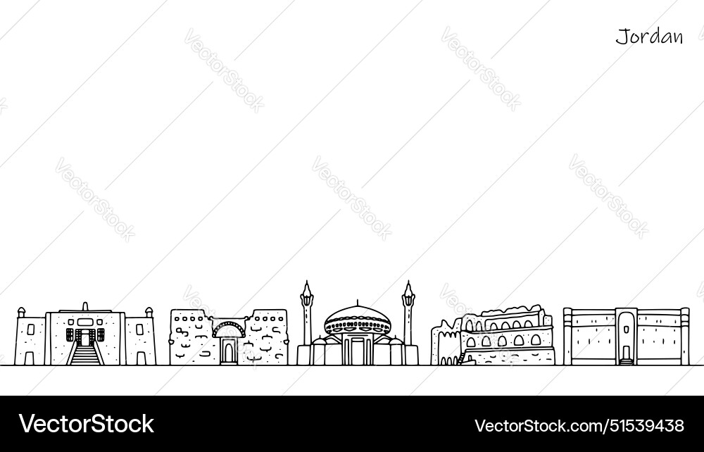 Sights of jordan Royalty Free Vector Image - VectorStock