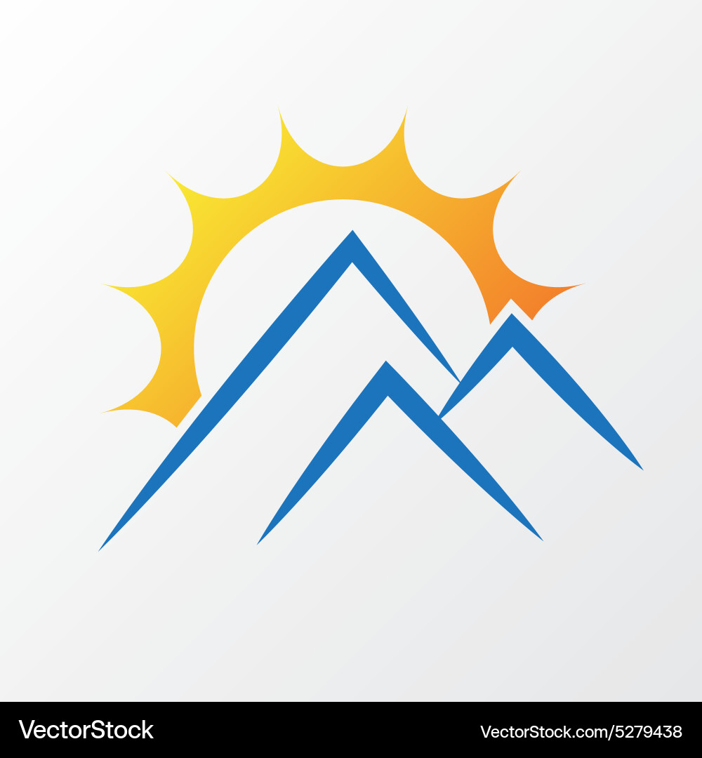 Sun with mountains Royalty Free Vector Image - VectorStock