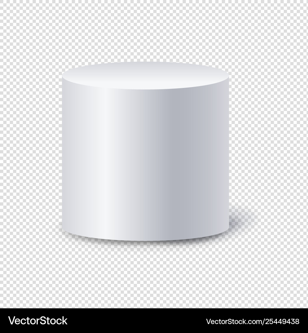 White cylinder isolated transparent background Vector Image
