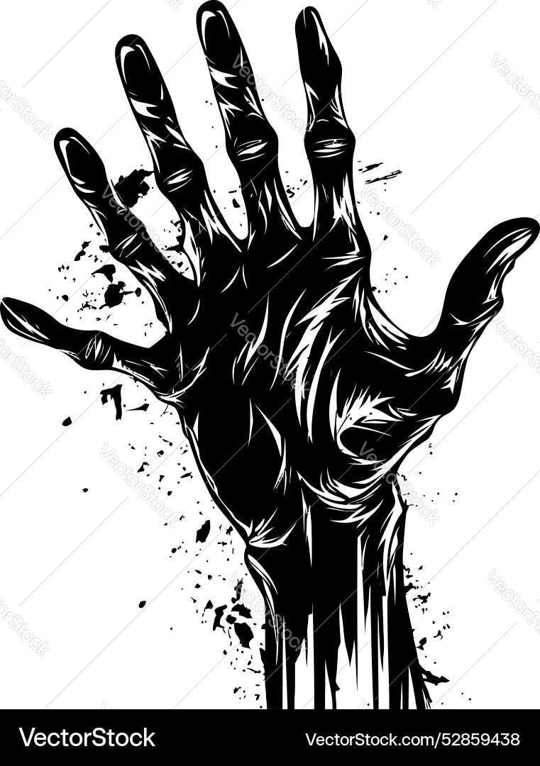 Wretched writhing zombie hands logo design Vector Image