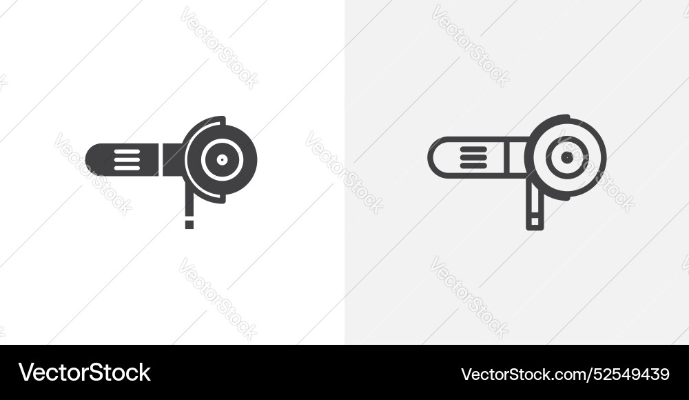 Angle grinder machine thin line icon set Vector Image