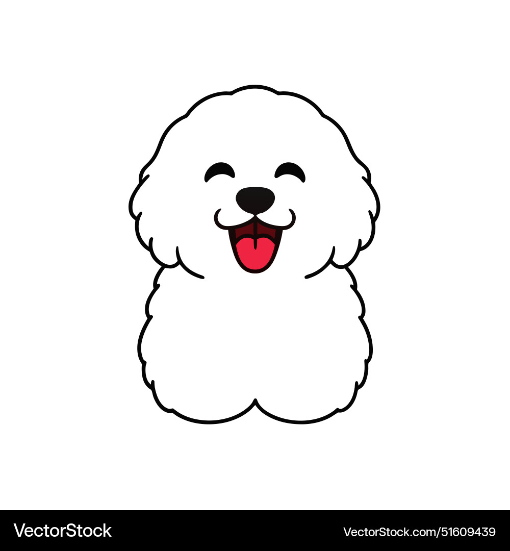 Bichon frise dog laughs icon Royalty Free Vector Image
