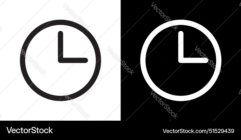 Clock icon set work schedule symbol deadline Vector Image