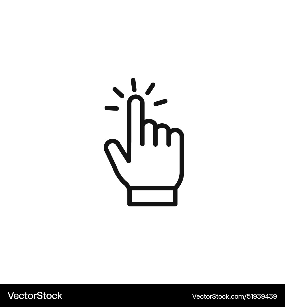 Computer hand cursor click icon logo sign outline Vector Image
