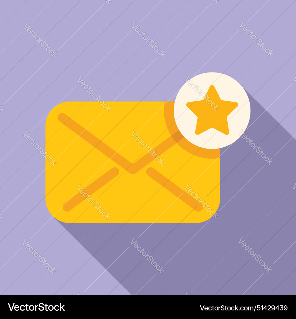 Flat design of a yellow email Royalty Free Vector Image
