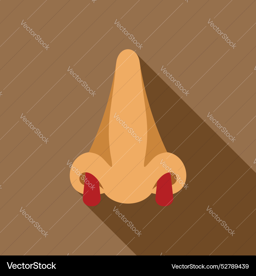 Human nose bleeding showing epistaxis in flat Vector Image