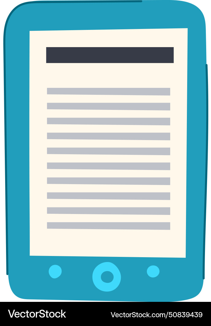Library e-reader cartoon Royalty Free Vector Image