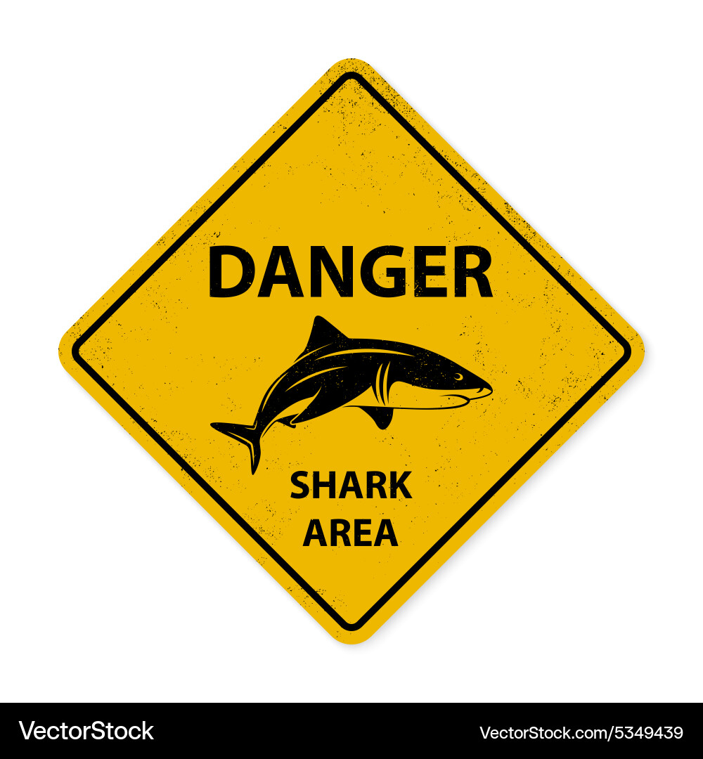 Shark sighting sign Royalty Free Vector Image - VectorStock