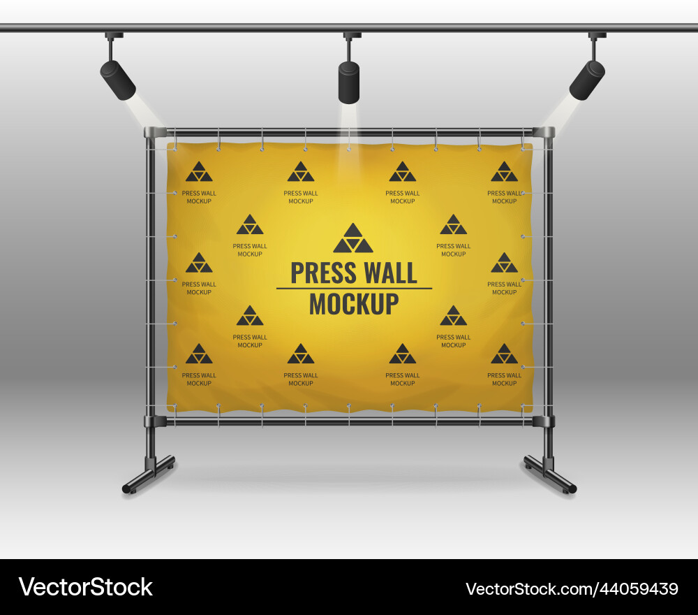 Yellow Press Wall Mockup Royalty Free Vector Image