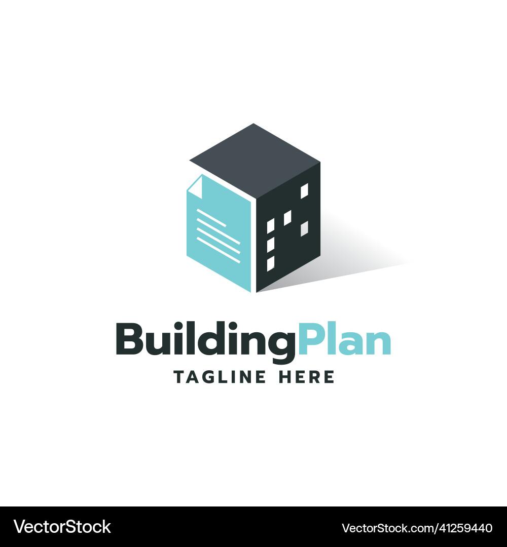 Building plan concept logo Royalty Free Vector Image