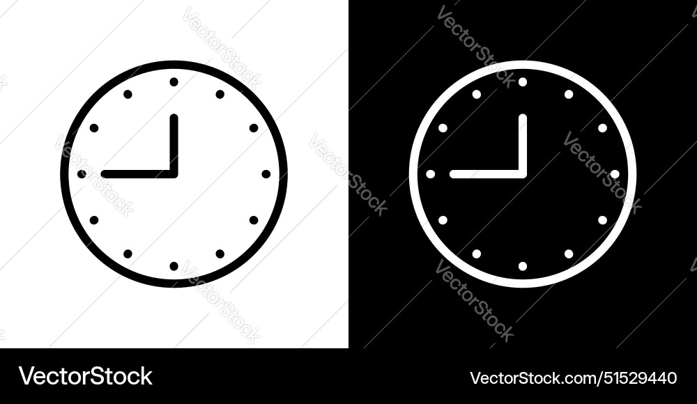 Clock nine icon set 9 am or pm symbol in black Vector Image