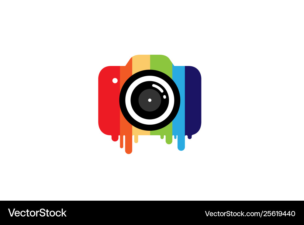 Creative colorful camera logo design symbol Vector Image
