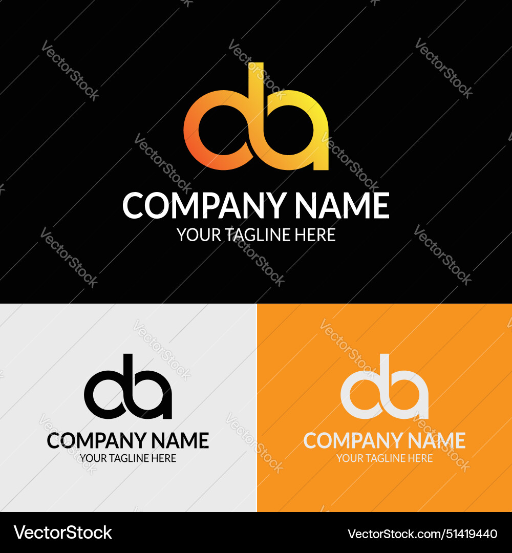 Da letter initial typography logo design template Vector Image