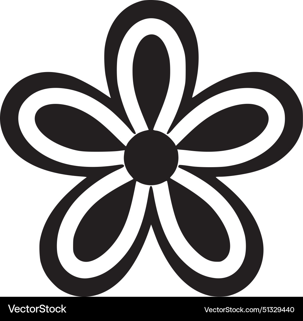 Daisy - black and white Royalty Free Vector Image