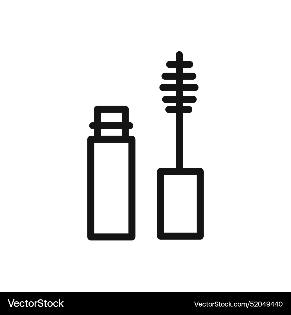 Mascara brush icon linear graphics sign Royalty Free Vector