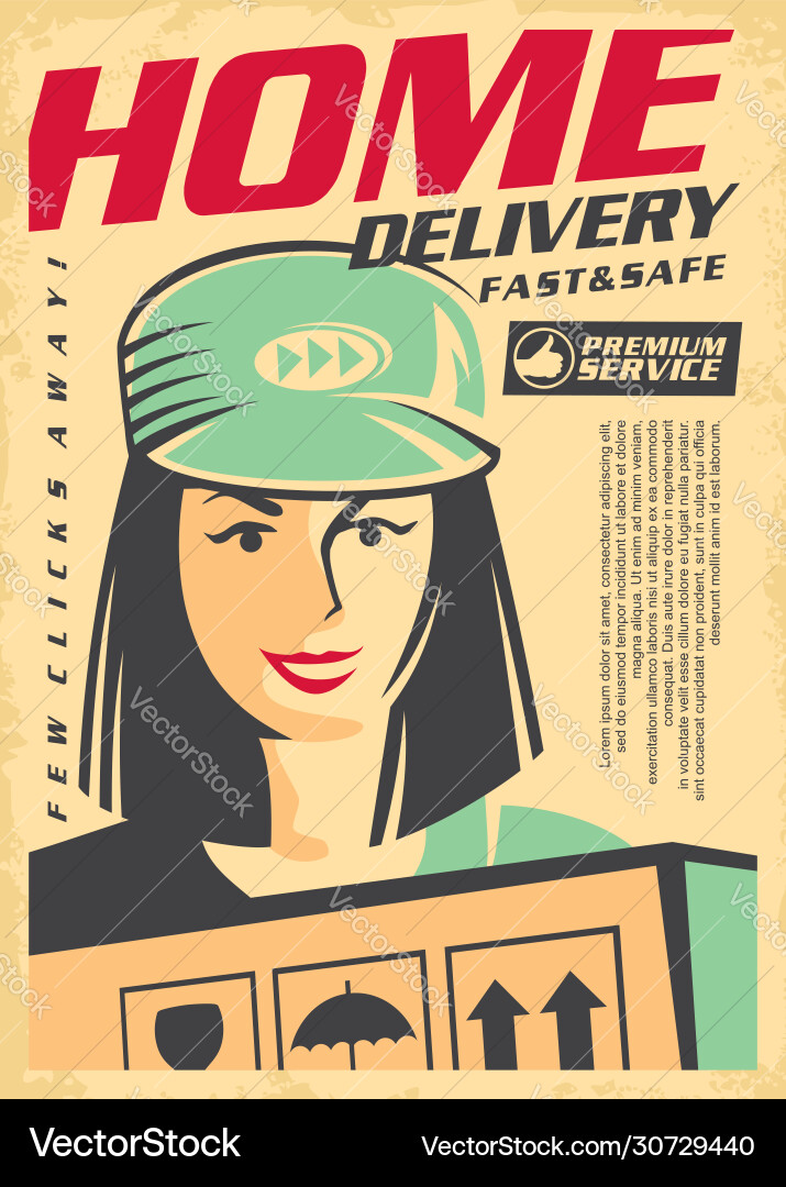 Premium Delivery Service Poster Royalty Free Vector Image