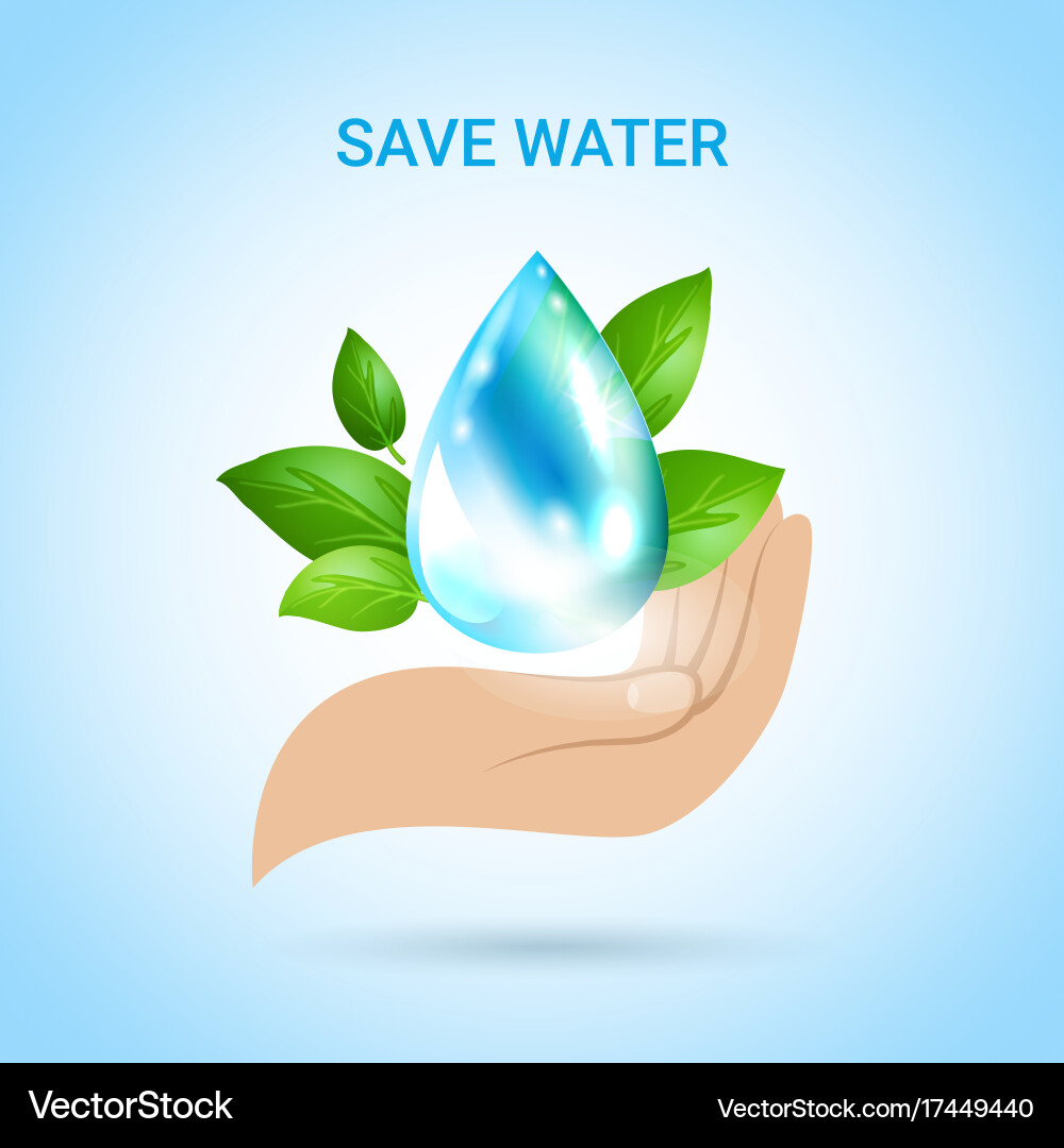 Save water background Royalty Free Vector Image