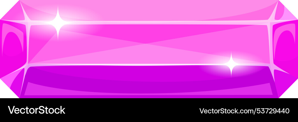 Shiny gemstone button pink crystal ui element Vector Image
