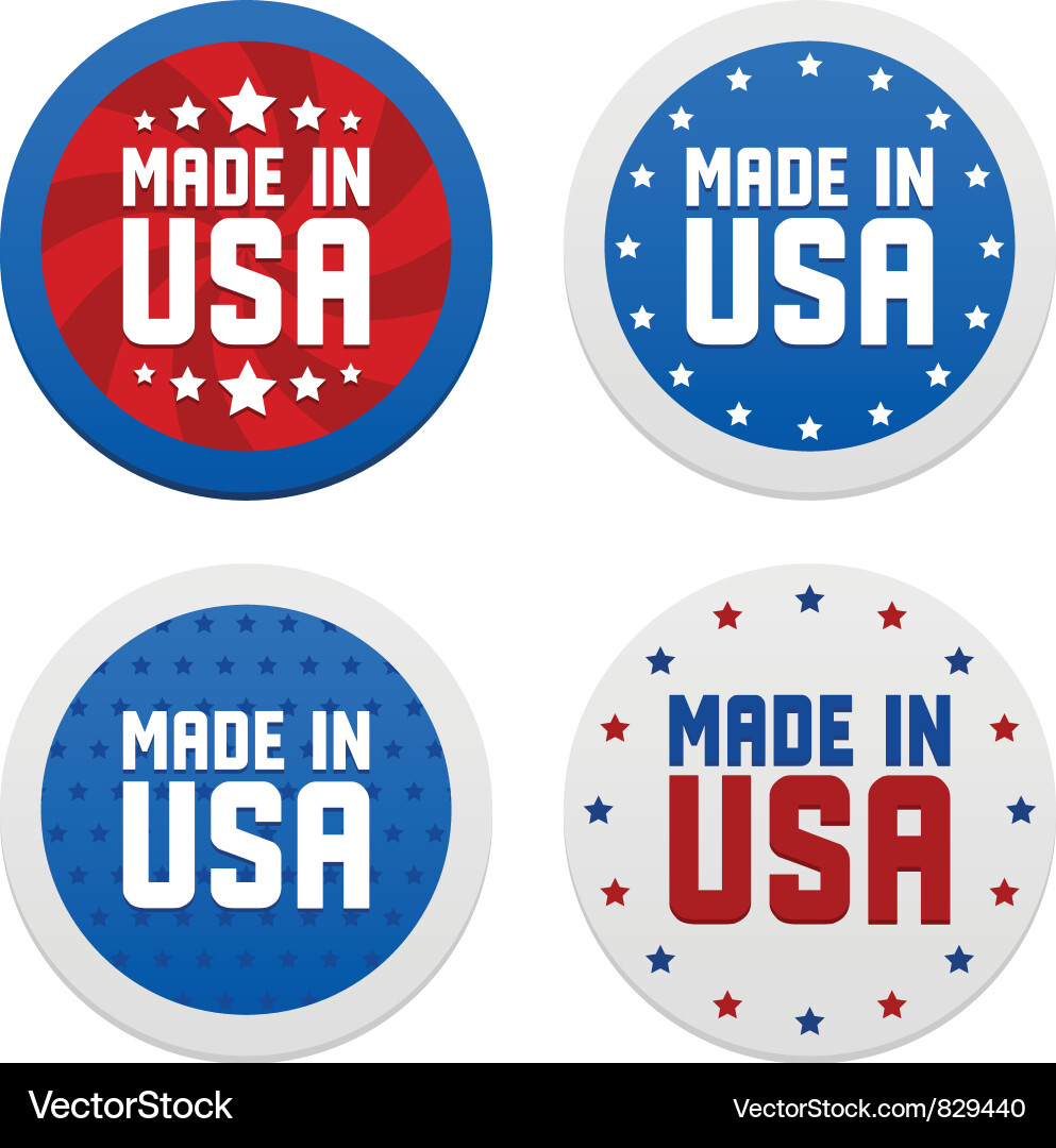 USA Stickers - Made in America Royalty Free Vector Image