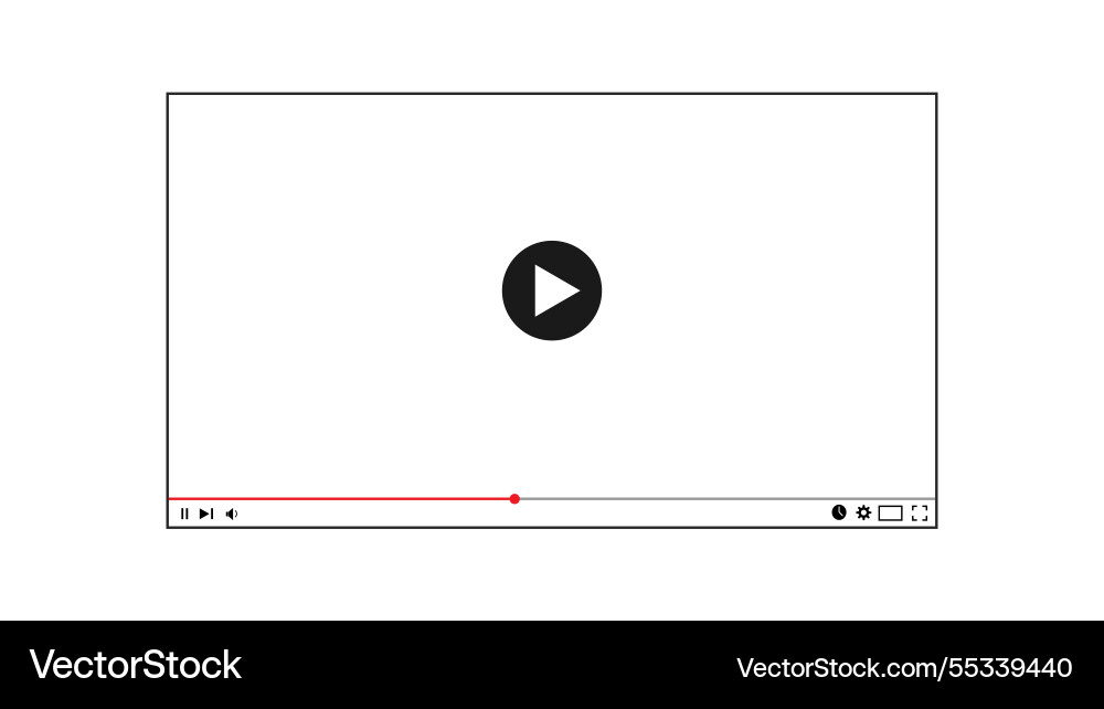 Video player design template flat style Royalty Free Vector