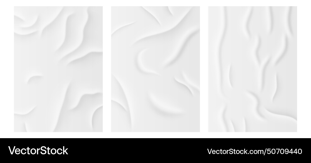 White glued and wrinkled paper background Vector Image