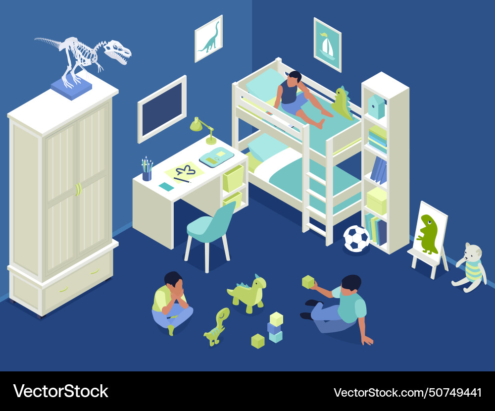 Boys room Royalty Free Vector Image - VectorStock