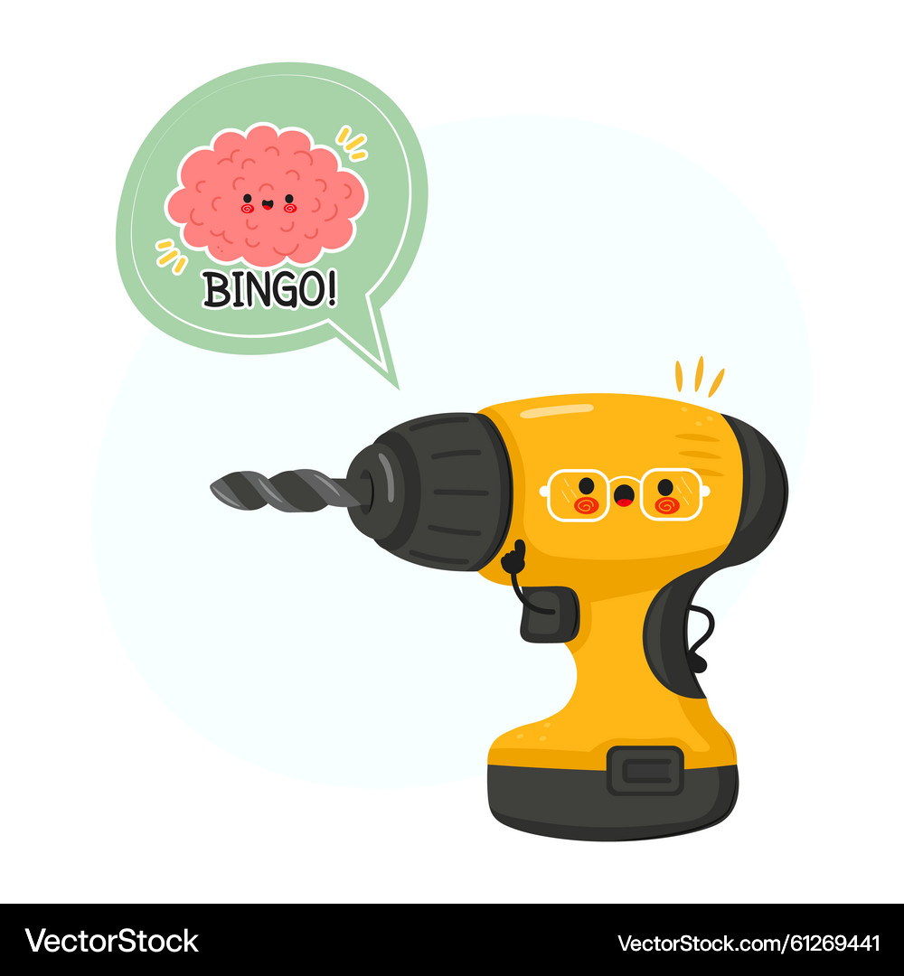 Cartoon Drill with Eureka! – Royalty-Free Vector | VectorStock
