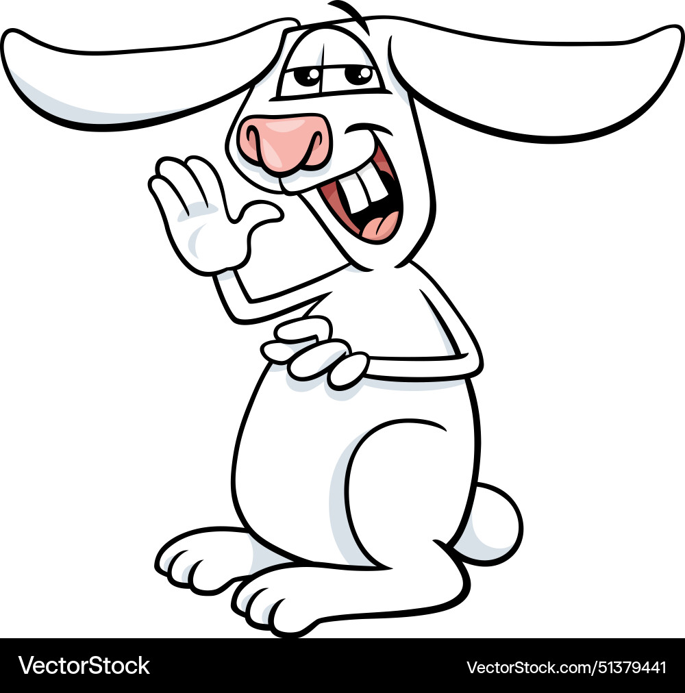 Cartoon lop eared rabbit comic animal character Vector Image