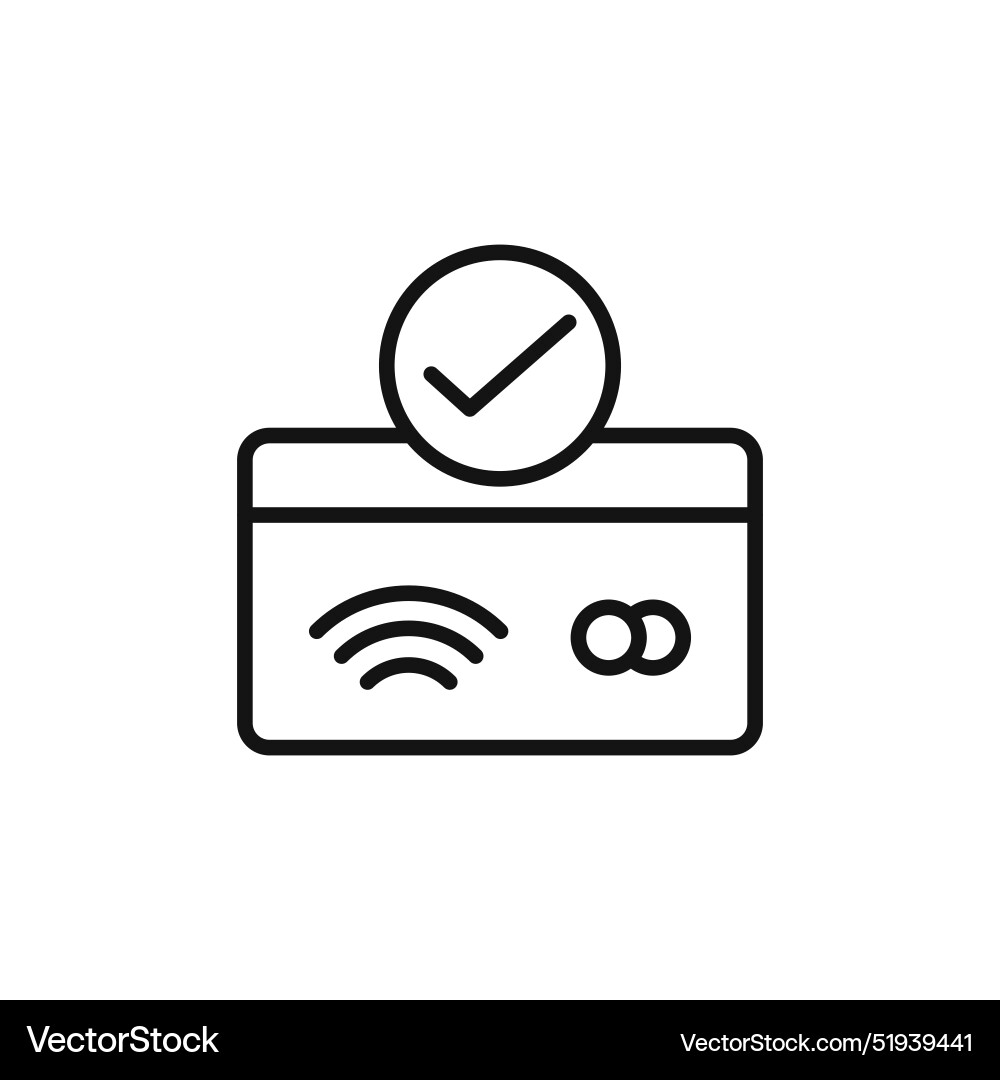 Contactless payment icon logo sign outline Vector Image