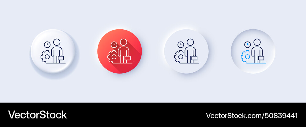 Employee line icon work project sign icons Vector Image