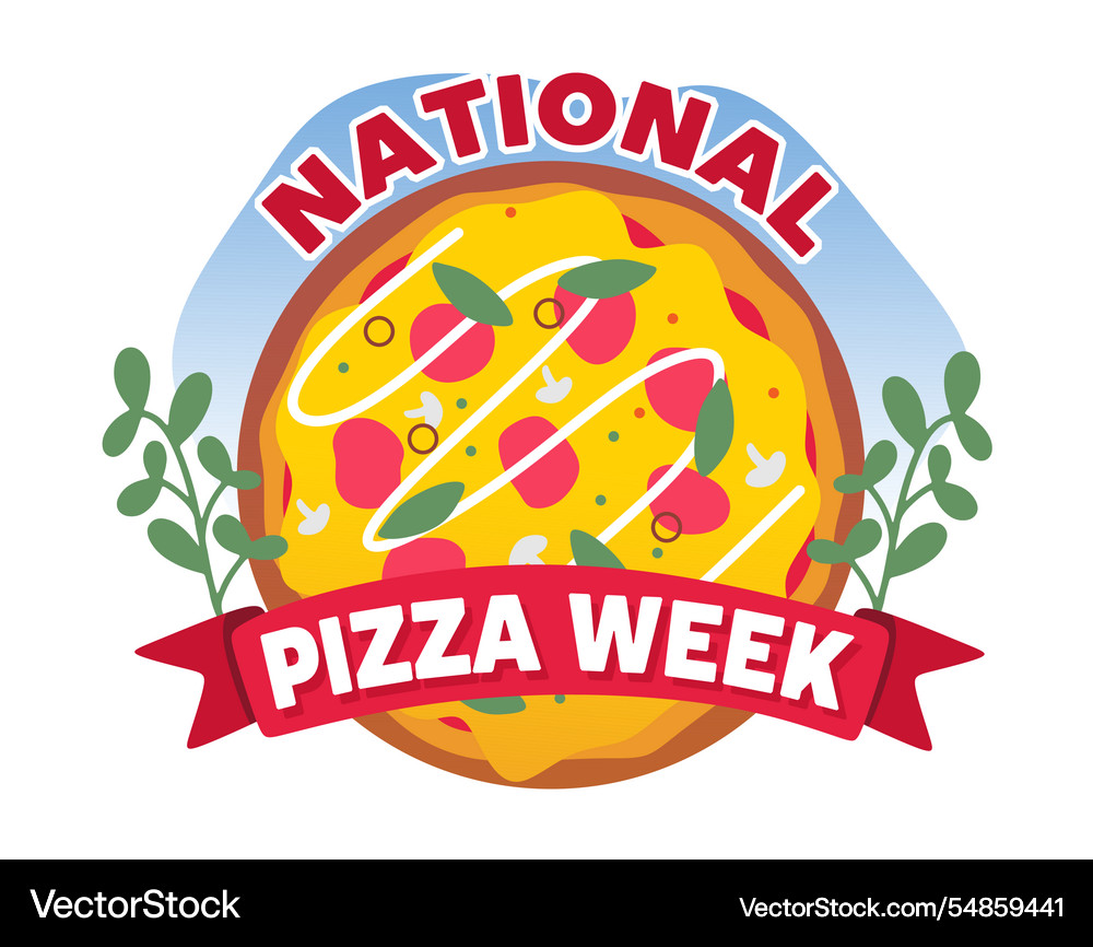 Happy national pizza week with a delicious Vector Image